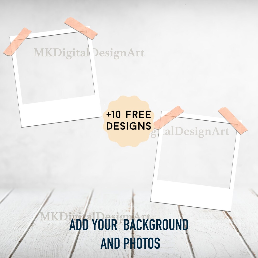 Polaroid Frame Png File for 20 Oz Photo Tumbler Sublimation Designs, 2 ...