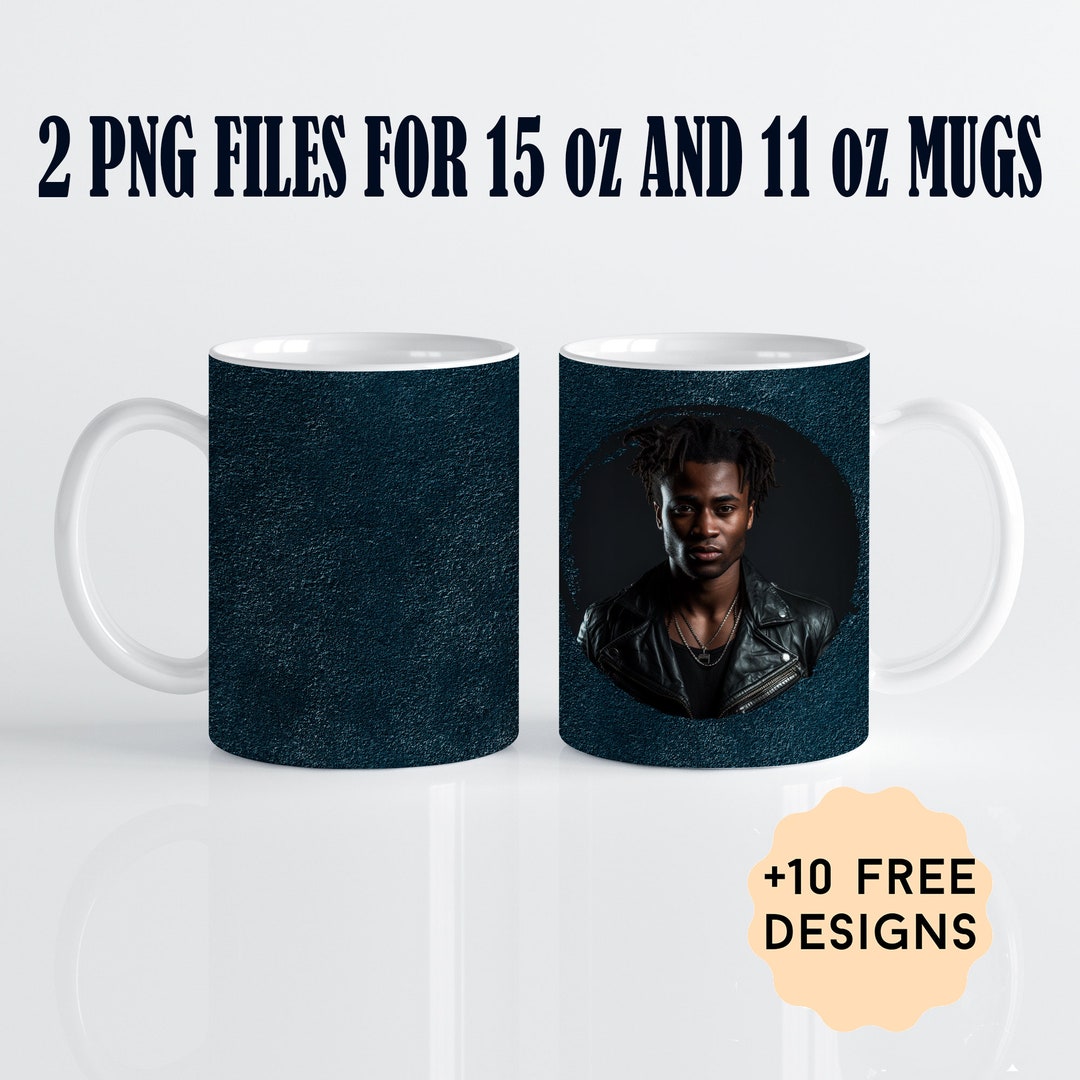 Men Photo Mug Wrap With Single Frame for Dad, 15 Oz and 11 Oz Mug ...