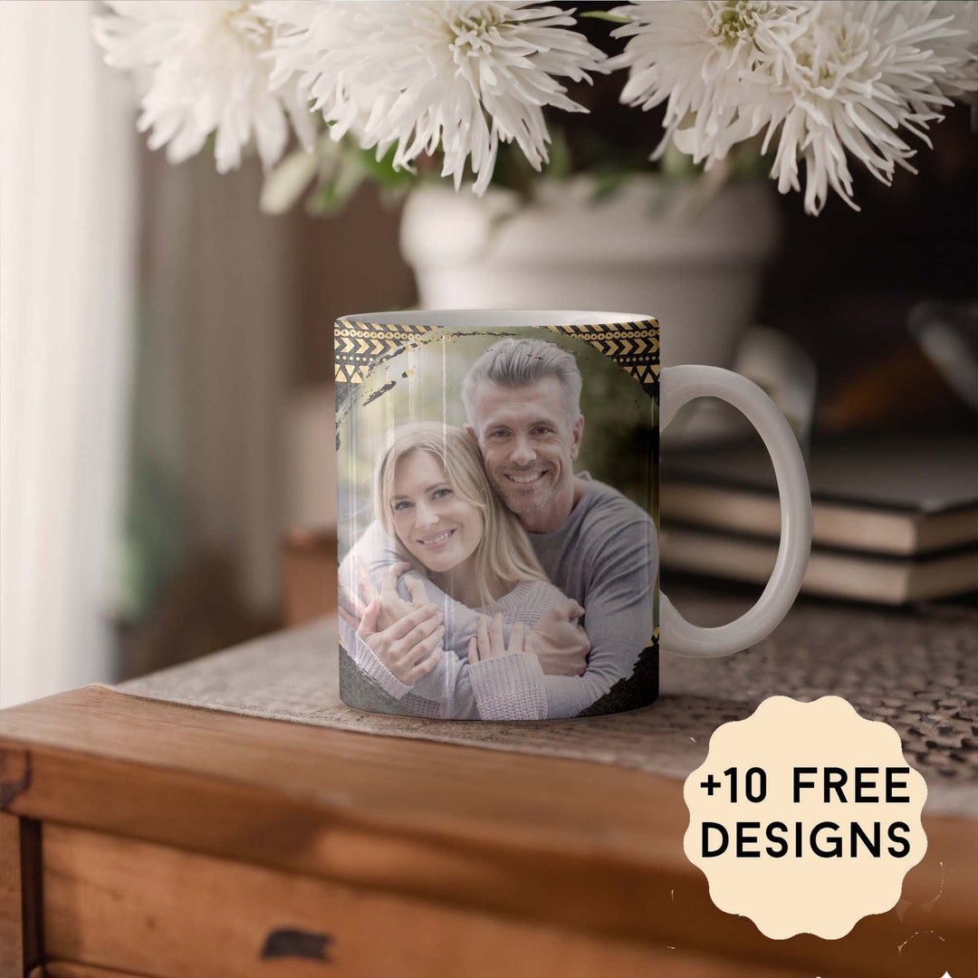 One Picture Mug Wrap Design for Dad Photo Mug Template for 15 - Etsy