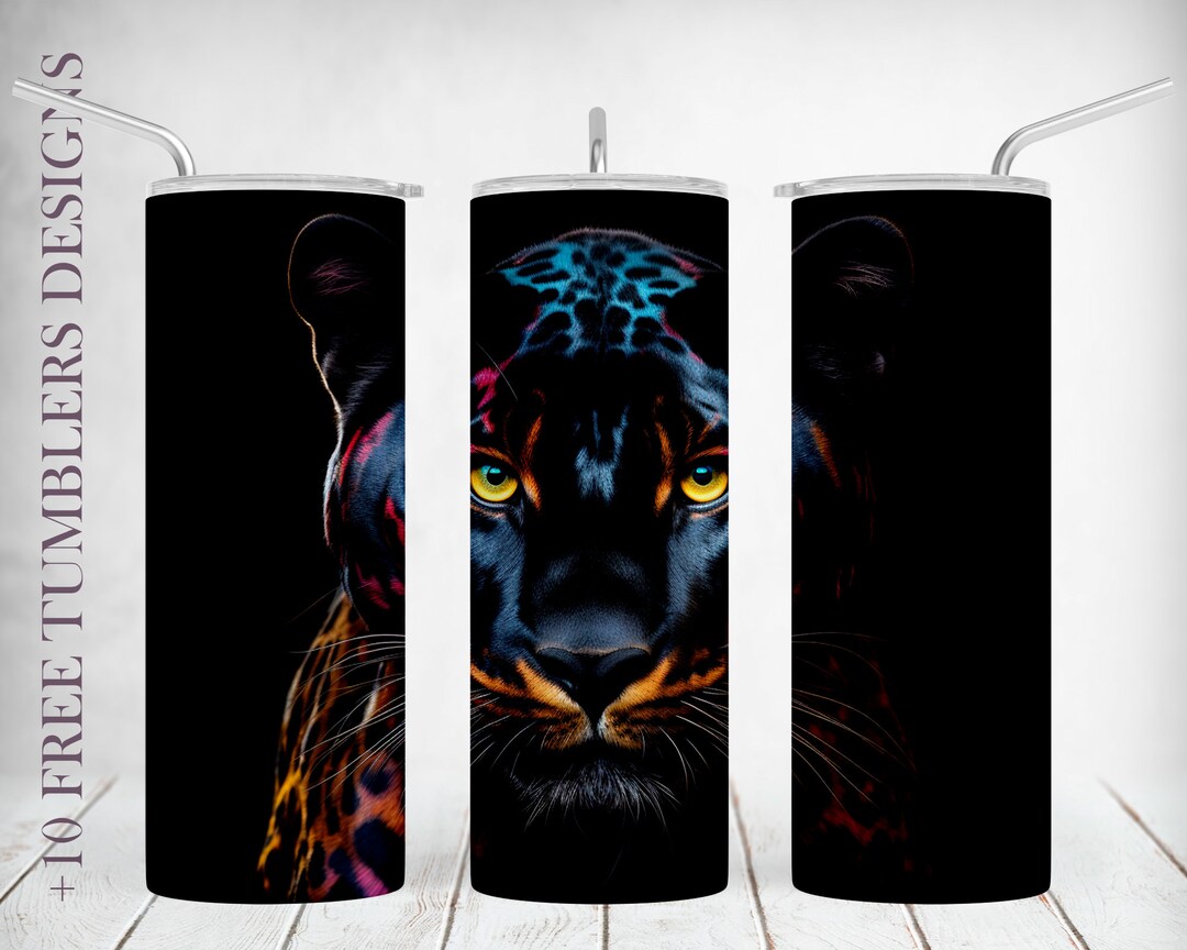 Panther Tumbler Designs, Black Panthers Png for 20oz Skinny Cup, Cougar ...