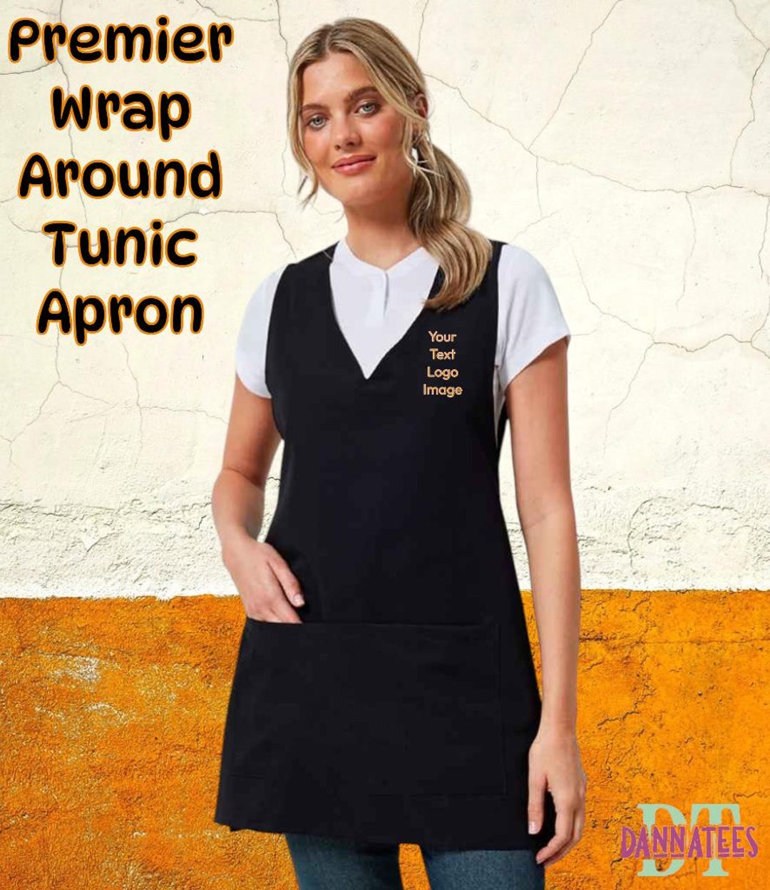 Personalised Ladies Wrap Around Tunic Apron Beauty & Spa Nail Massage ...