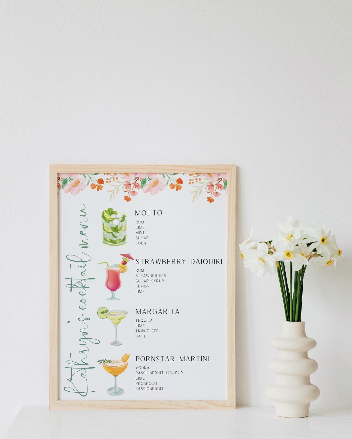 Cocktail Menu - Etsy