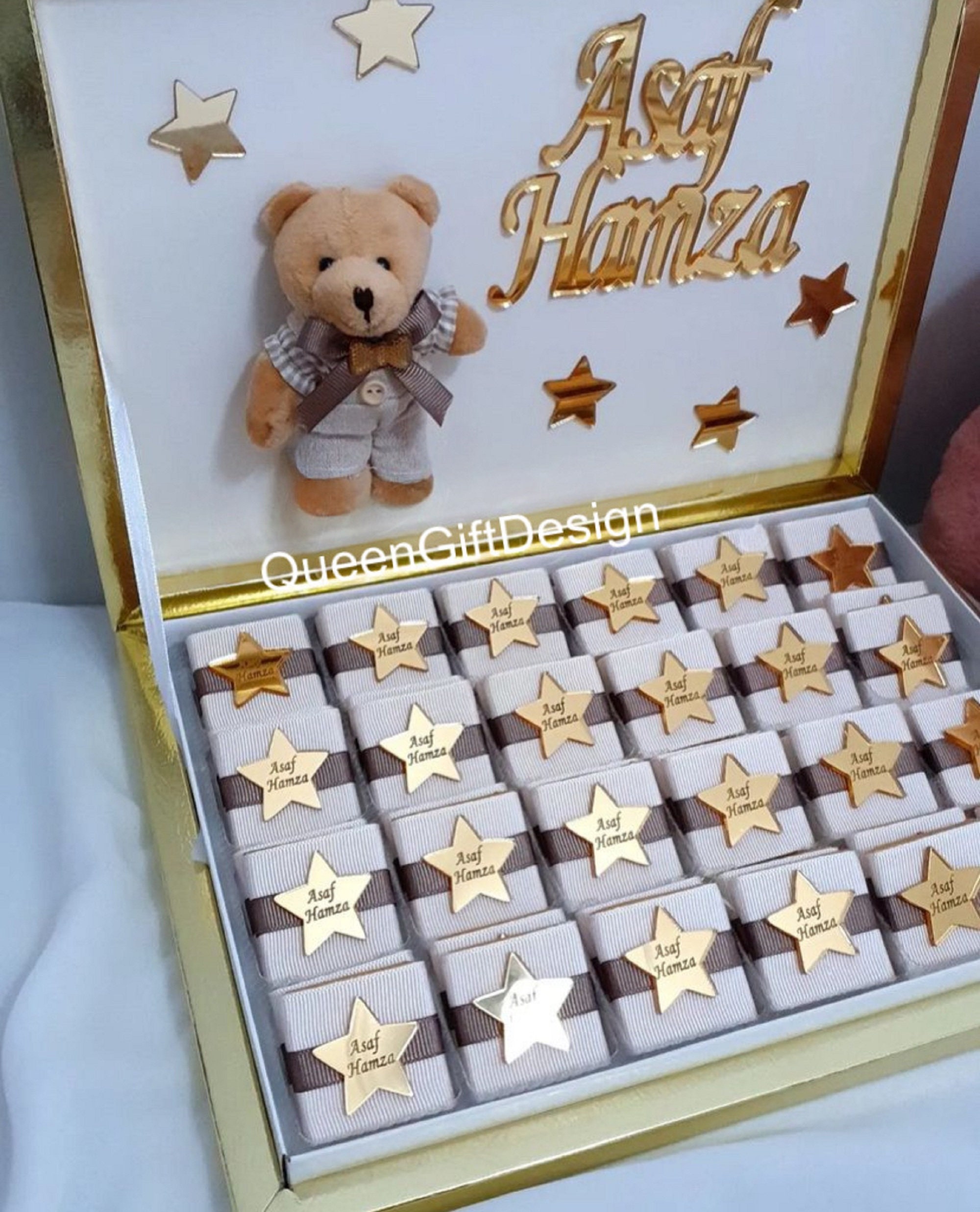 Personalized Teddy Bear Chocolate&custom Chocolate Boxes:baby Boy ...