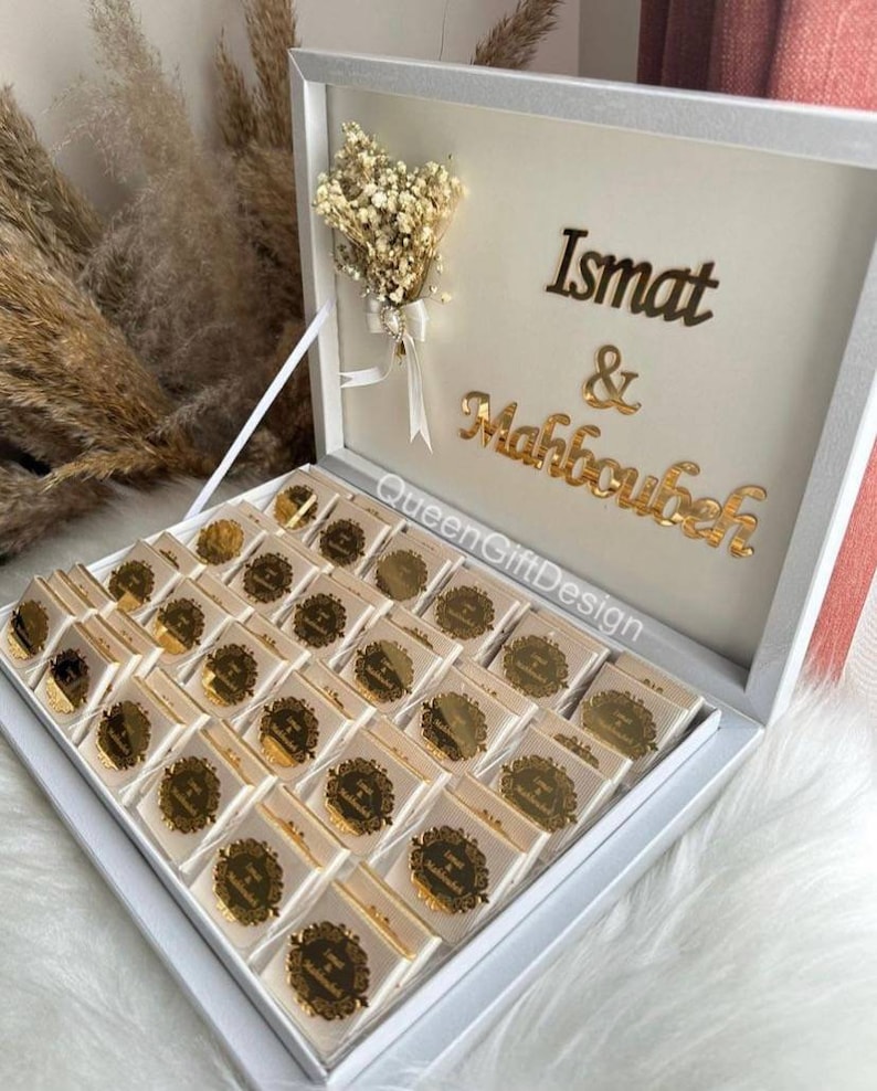 Cream Color Concept Chocolate Box, Wedding Favors, Engagement Chocolate ...