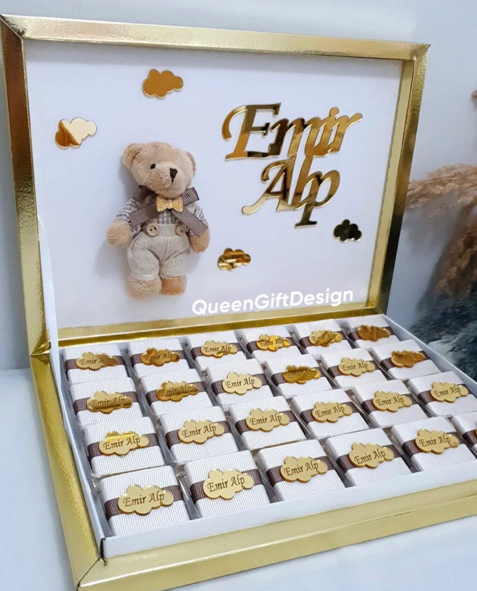 Personalized Teddy Bear Chocolate&custom Chocolate Boxes:baby Boy ...