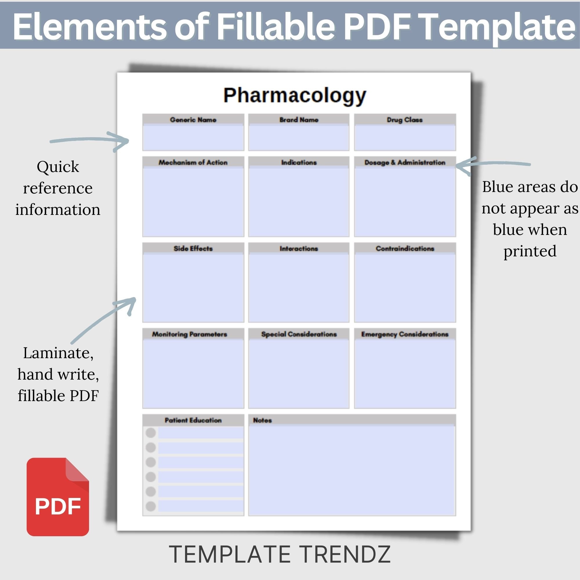 Pharmacology Drug Card, Nursing Study Guide, Pharmacology Template ...