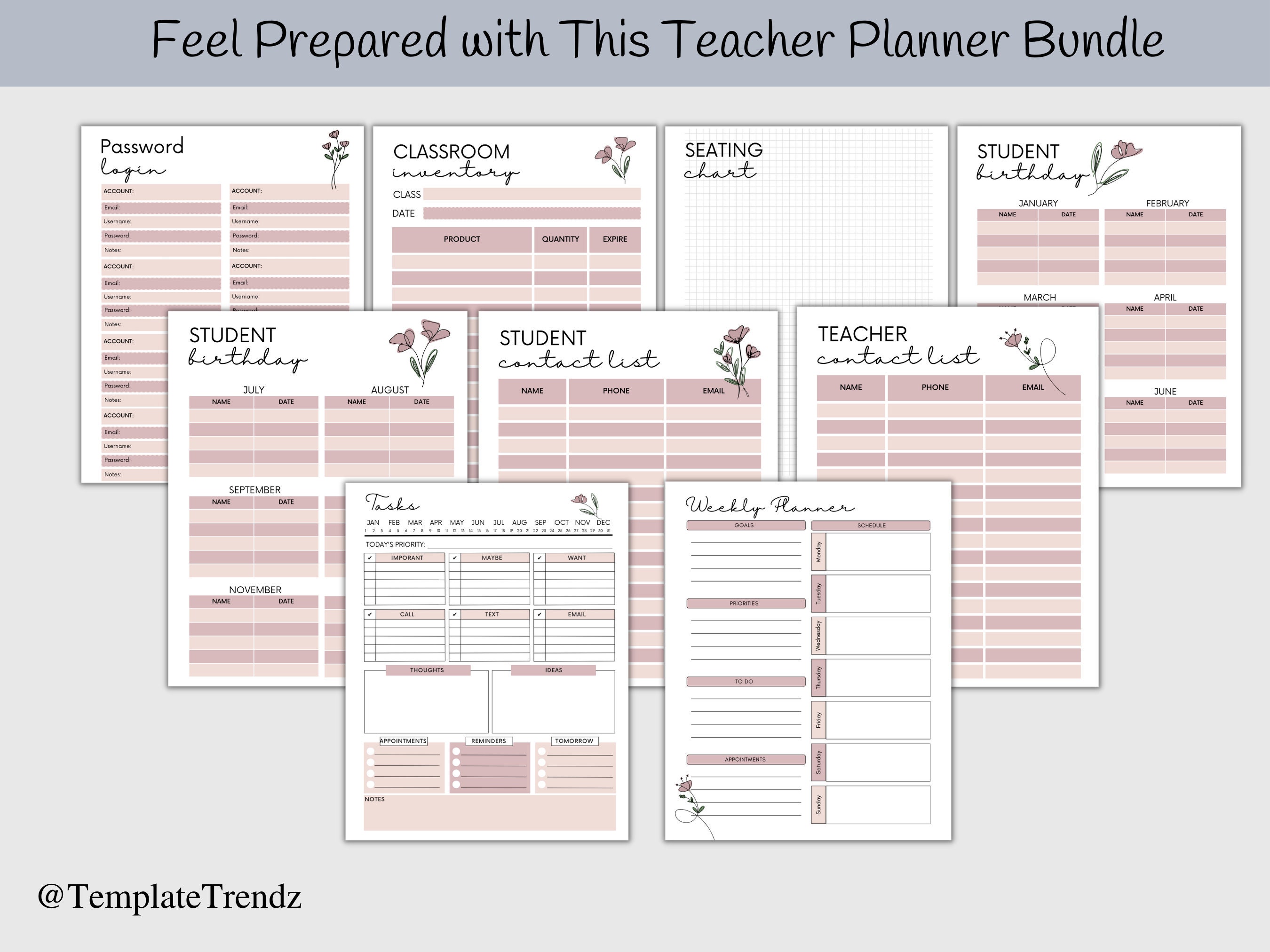 Teacher Planner Printable Lesson Plan Organizer 41 Page - Etsy