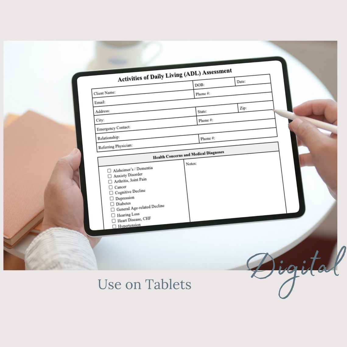 ADL Assessment, Activities of Daily Living Checklist, Care Plan, OT ...