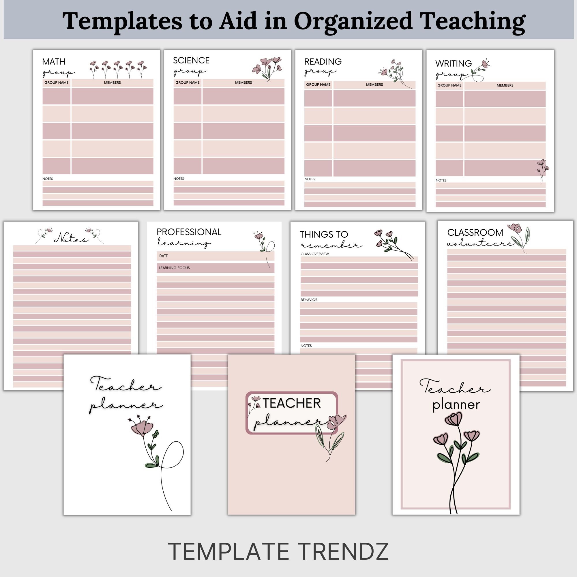 Teacher Planner Printable, Lesson Plan Organizer, Academic Planner ...