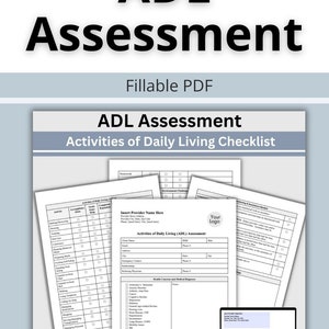 ADL Assessment, Activities of Daily Living Checklist, Care Plan, OT Activity Analysis, Home Care ...