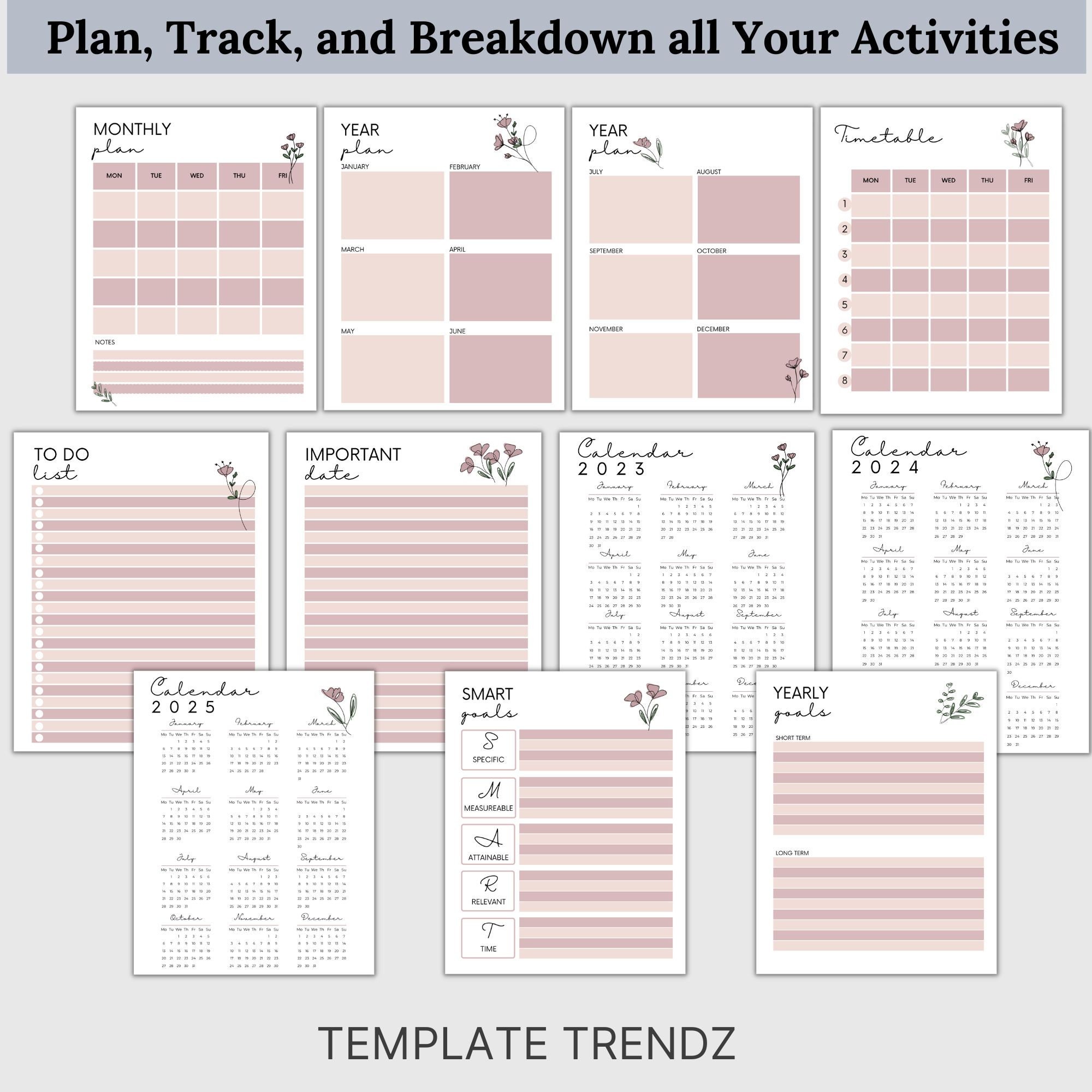 Teacher Planner Printable, Lesson Plan Organizer, Academic Planner ...