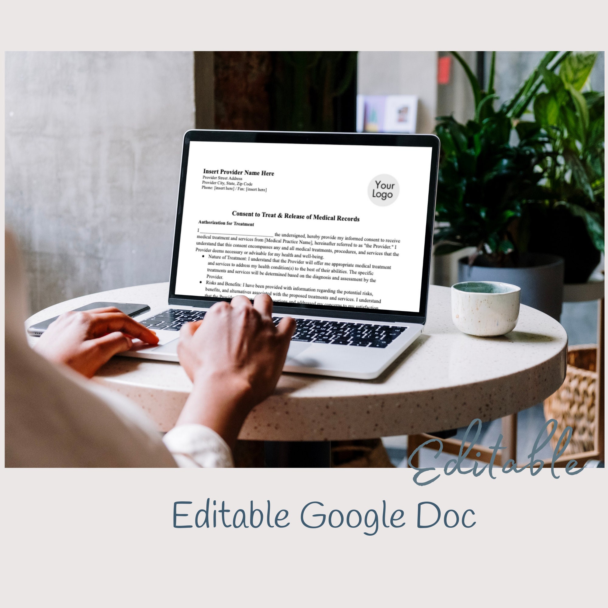 Consent for Treatment & Release of Medical Records Template, Editable ...