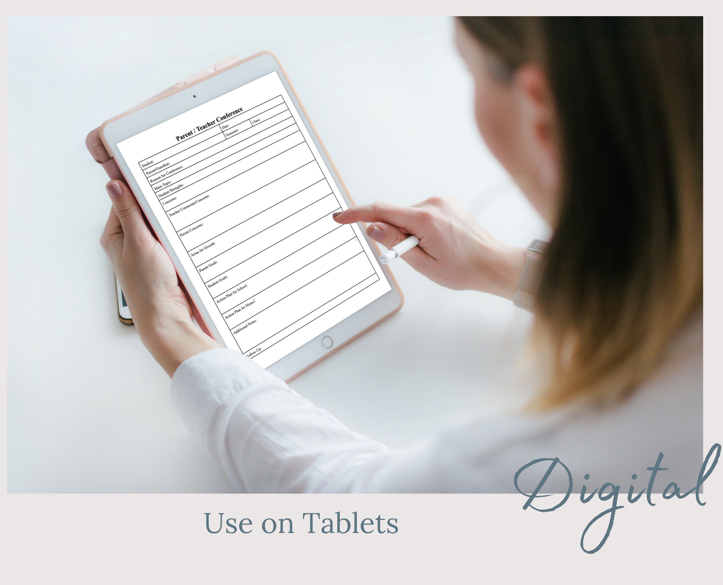 Parent Teacher Conference Form, Digital Planner, Classroom Management ...