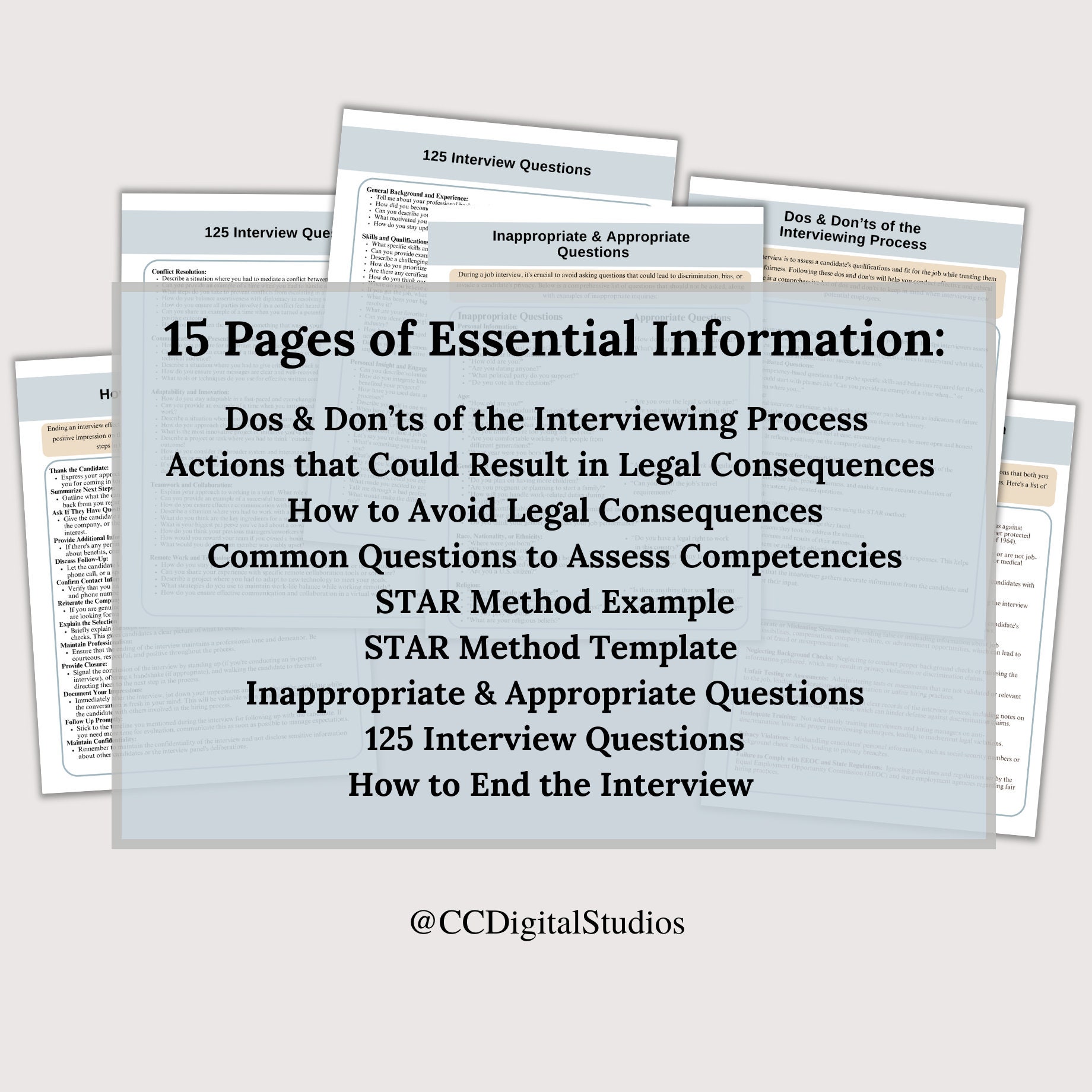 Interview Guide for Interviewers, 150 Interview Questions, STAR Method ...