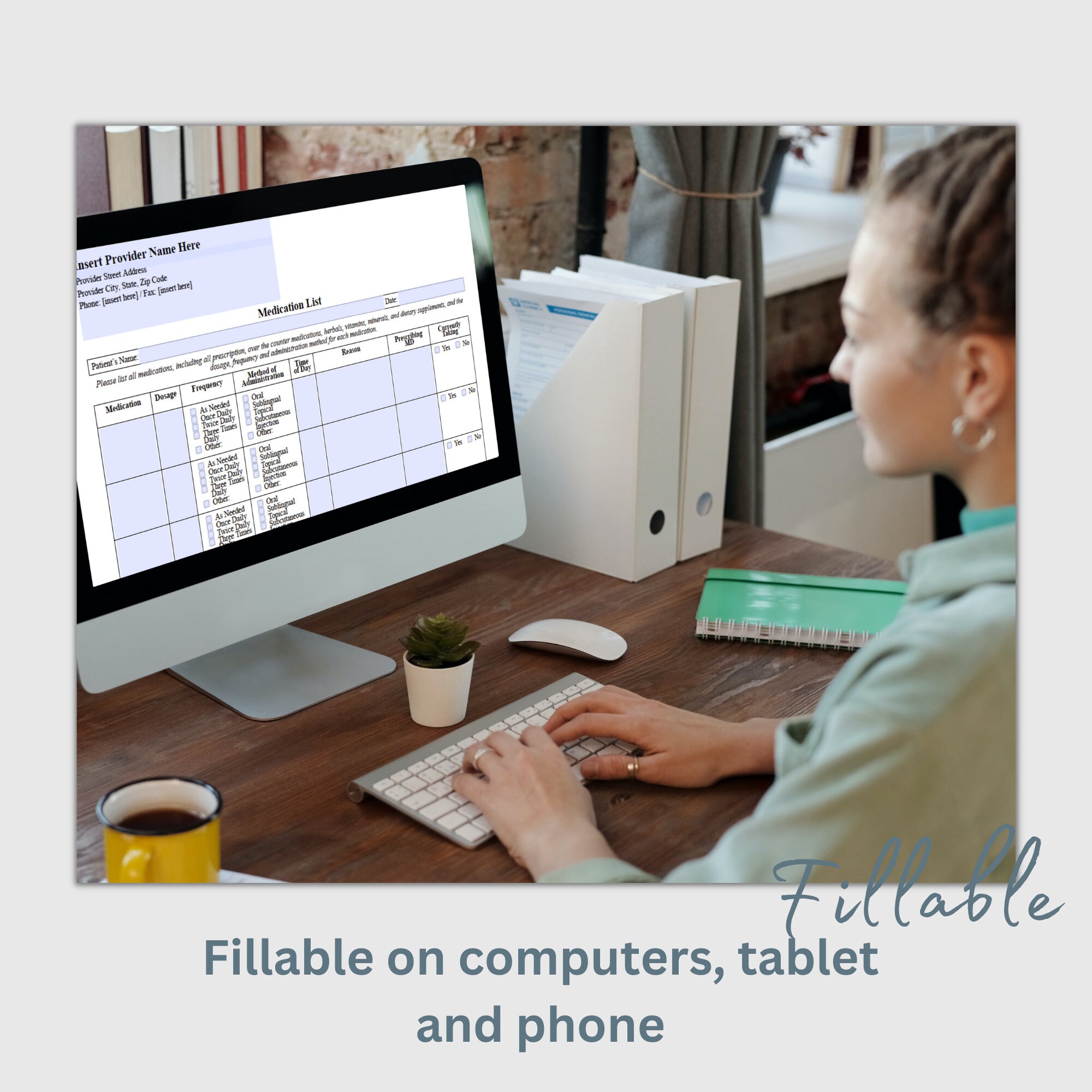 Patient Medication Intake Form for Medical Office, Patient Information ...