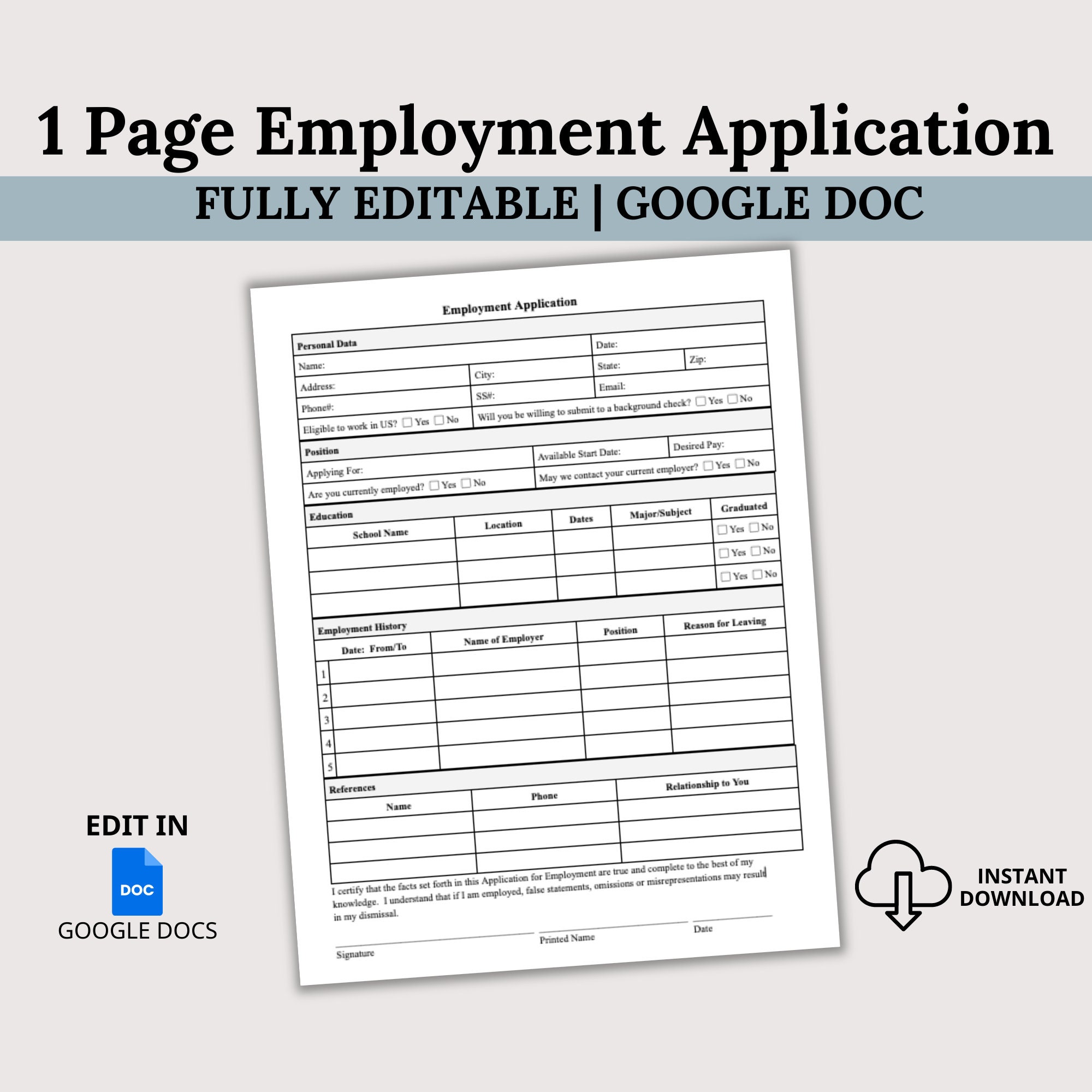 Basic Employment Application