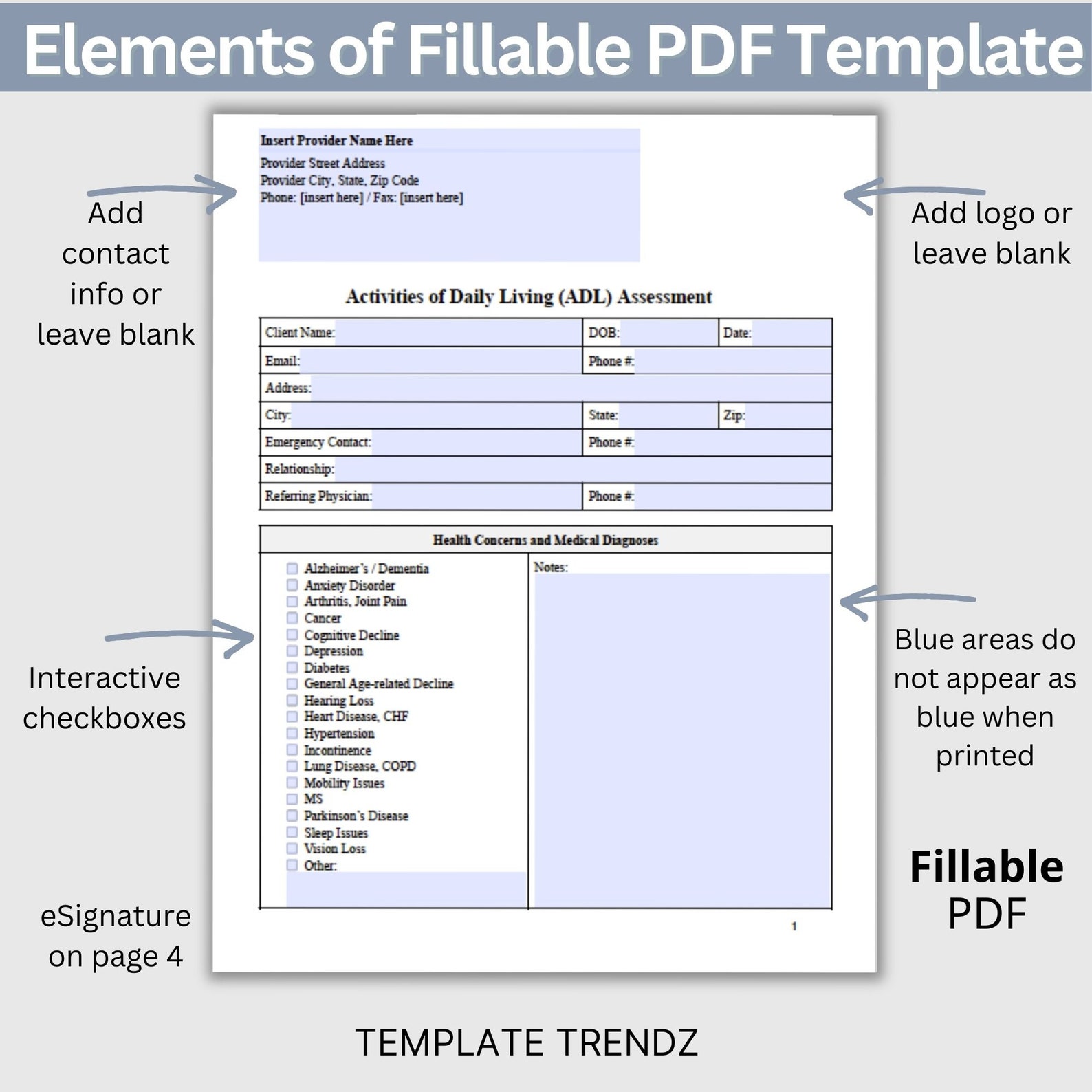 ADL Assessment, Activities of Daily Living Checklist, Care Plan, OT ...