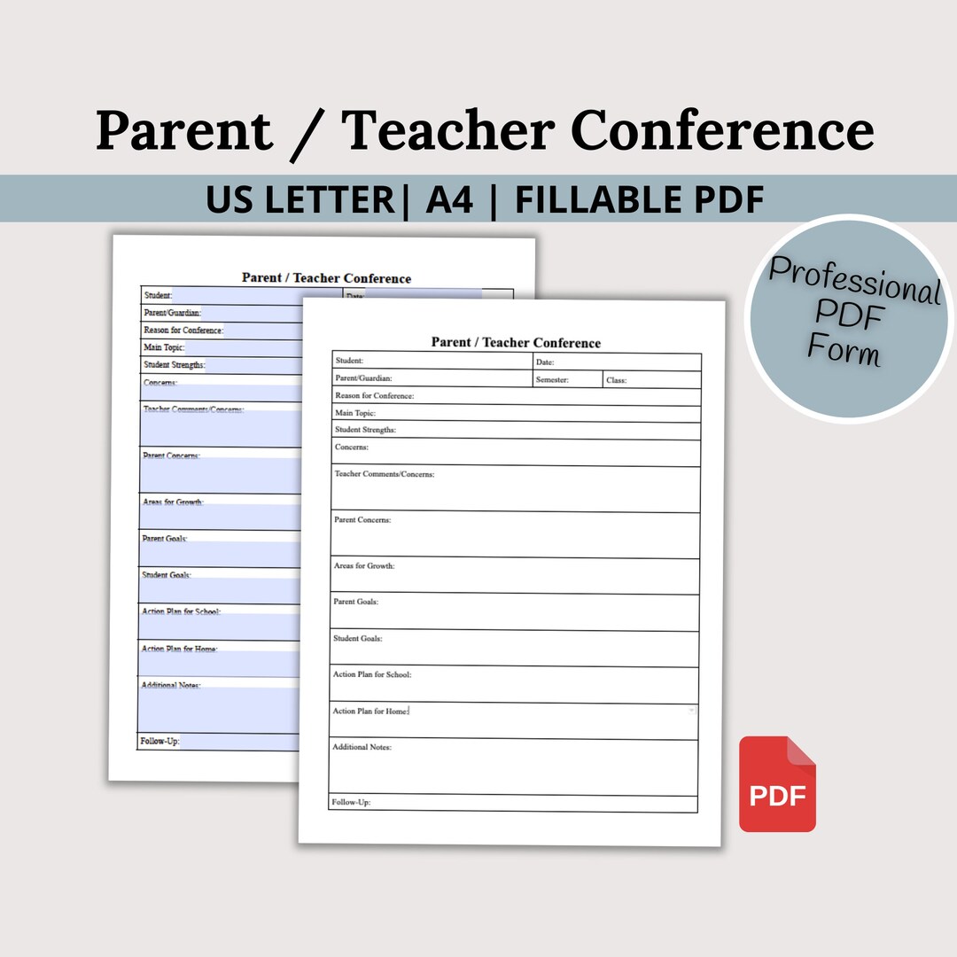 Parent Teacher Conference Form, Digital Planner, Classroom Management ...