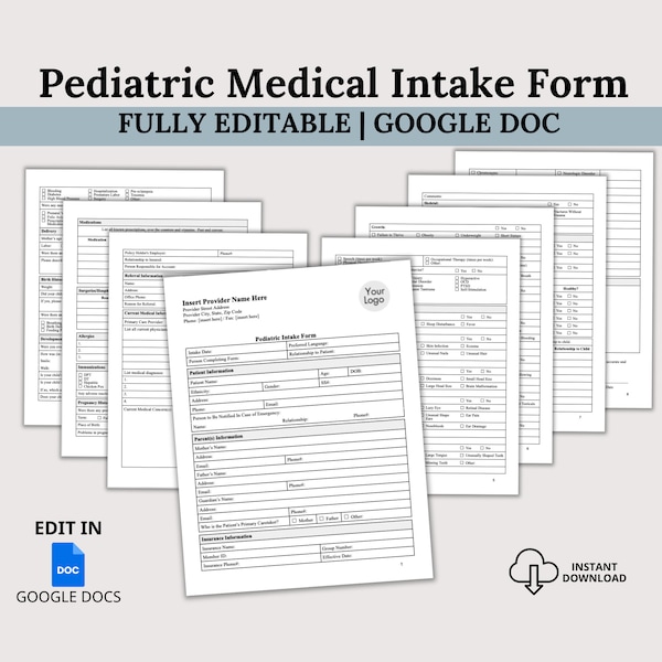 New Patient Intake Form - Etsy