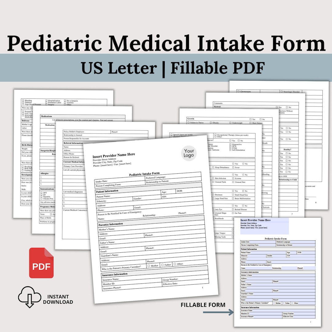 Pediatric Medical Intake Form, Pediatric Clinic New Patient Information ...
