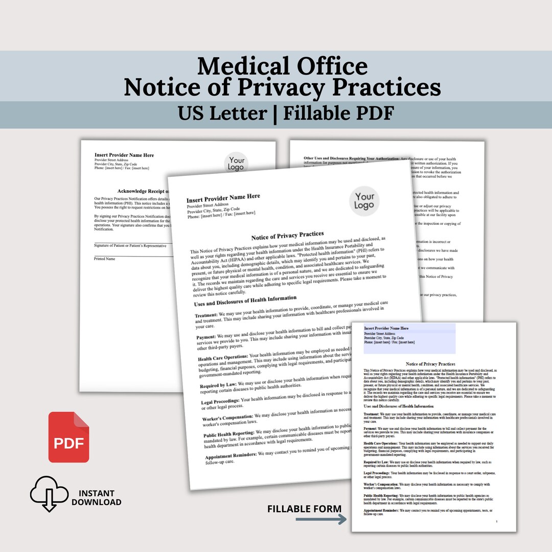 Medical Office Notice of Privacy Practices Healthcare - Etsy