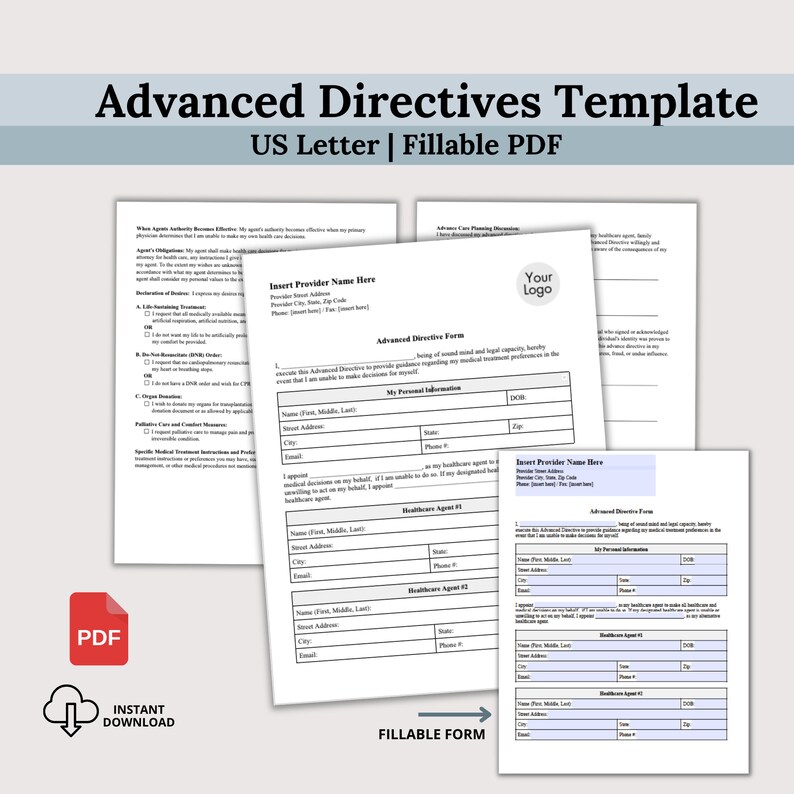 Advanced Directive Template, Medical Office Forms, End of Life ...