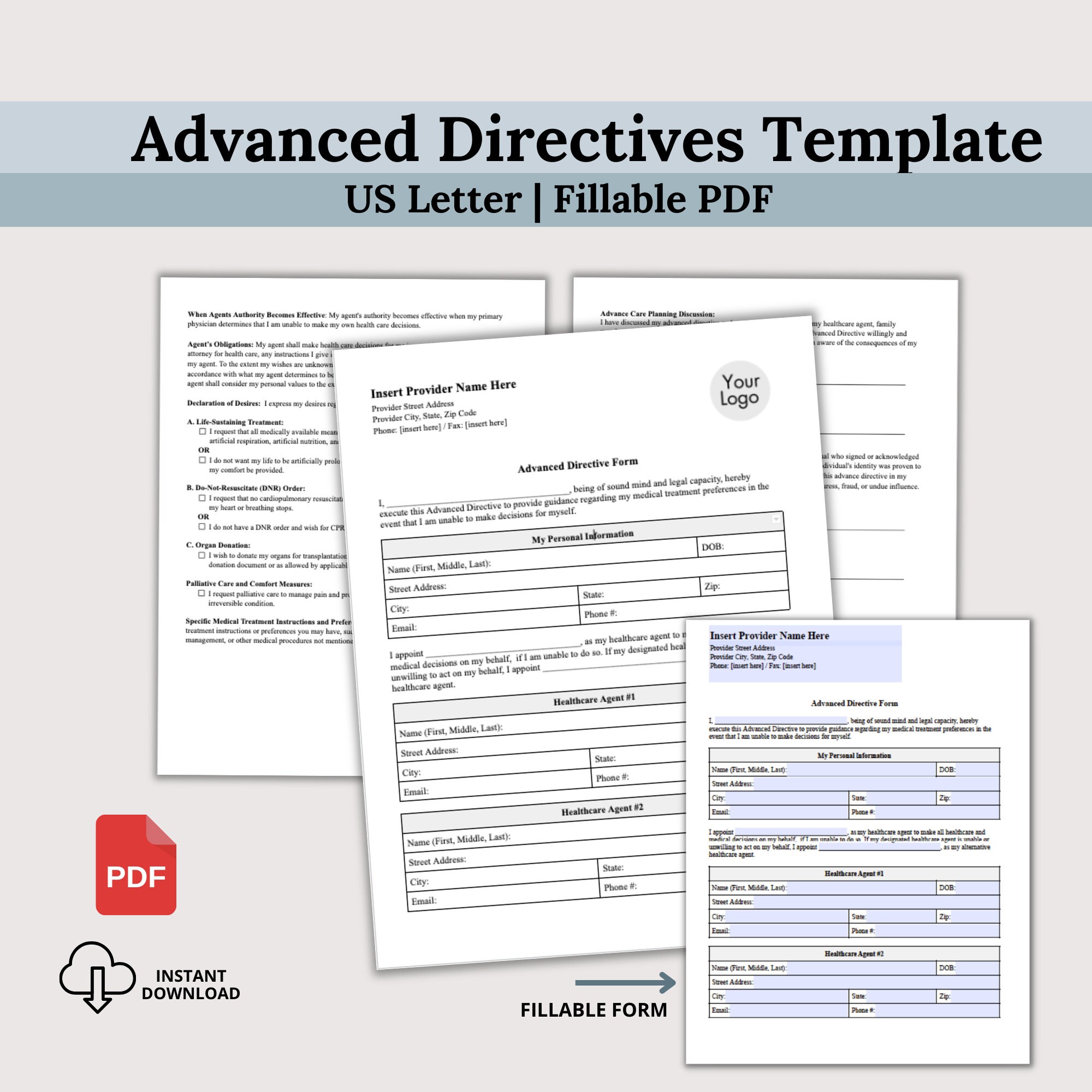 Advanced Directive Template, Medical Office Forms, End of Life ...