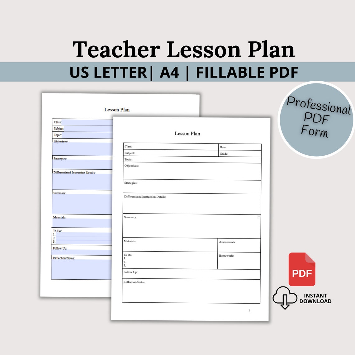 Teacher Lesson Plan, Digital Planner, Lesson Planner, Academic Schedule ...