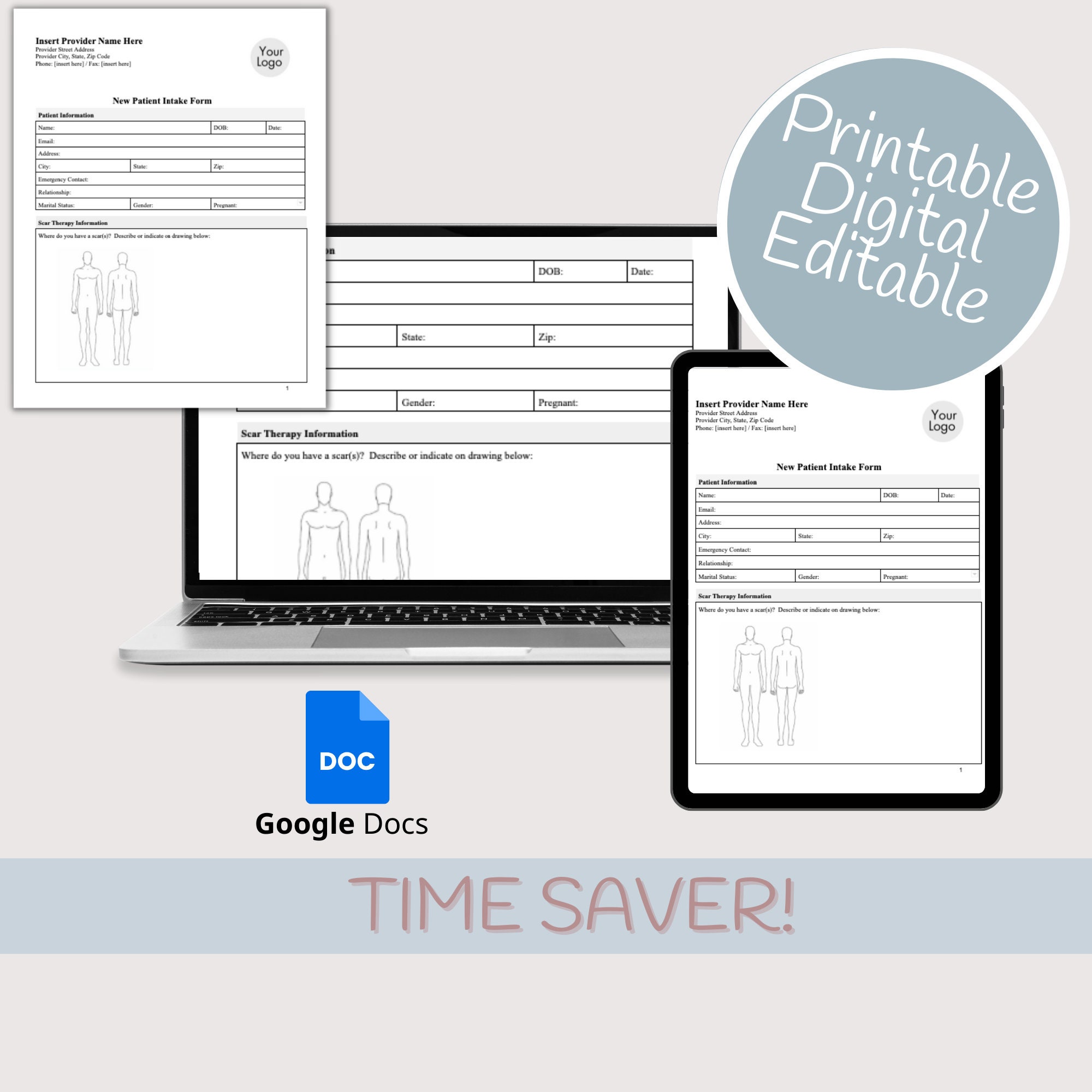 Scar Therapy Client Intake Form Scar Treatment Planning - Etsy