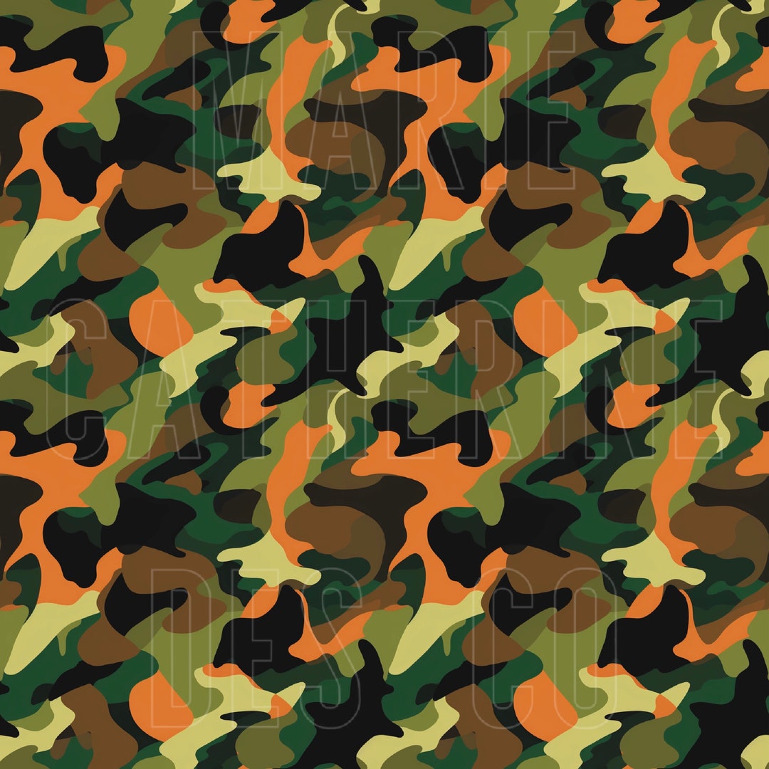 Hunter’s Orange and Brown Camo Seamless Repeating Pattern - Etsy