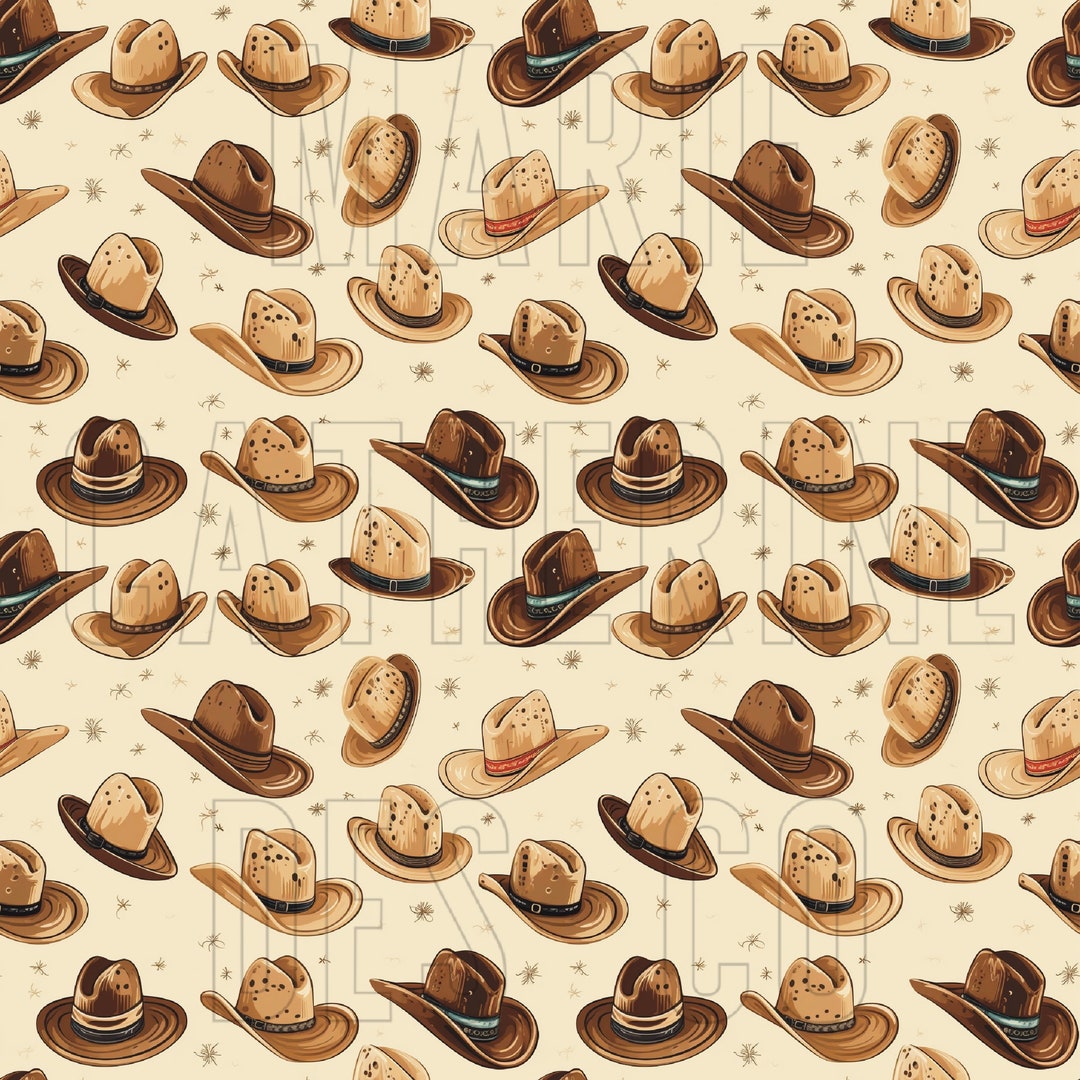 Cowboy Hat Western Seamless Repeating Pattern - Etsy