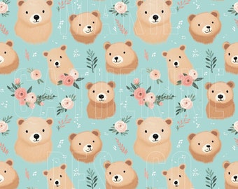 Wandering Black Bears Boho Seamless Repeating Pattern - Etsy