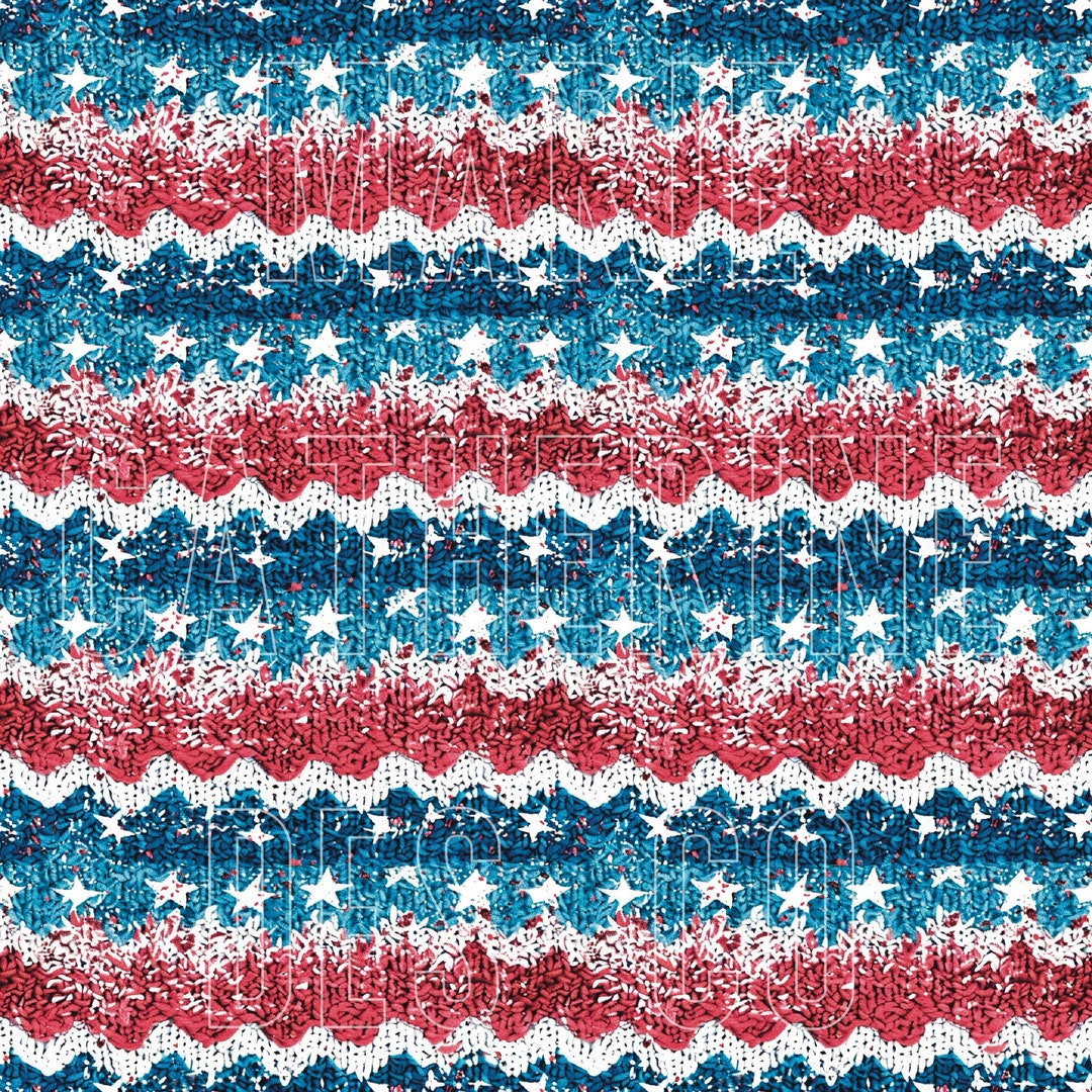 Fourth of July Red, White & Blue Crochet Chevron Seamless Repeating ...