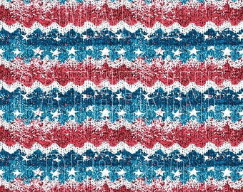 Fourth of July Red, White & Blue Groovy Swirl Stars Seamless Repeating ...