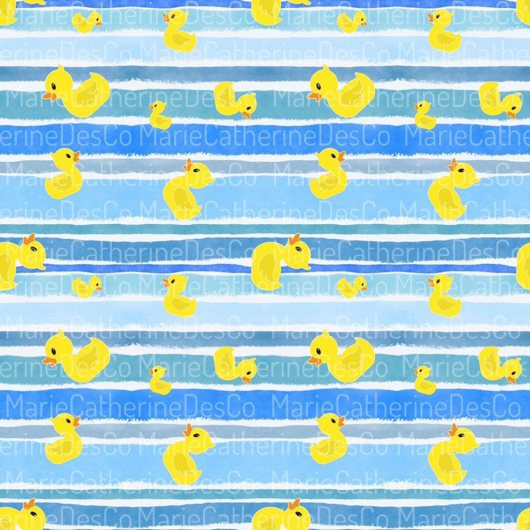 Hand Drawn Rubber Ducky Seamless Repeating Pattern - Etsy