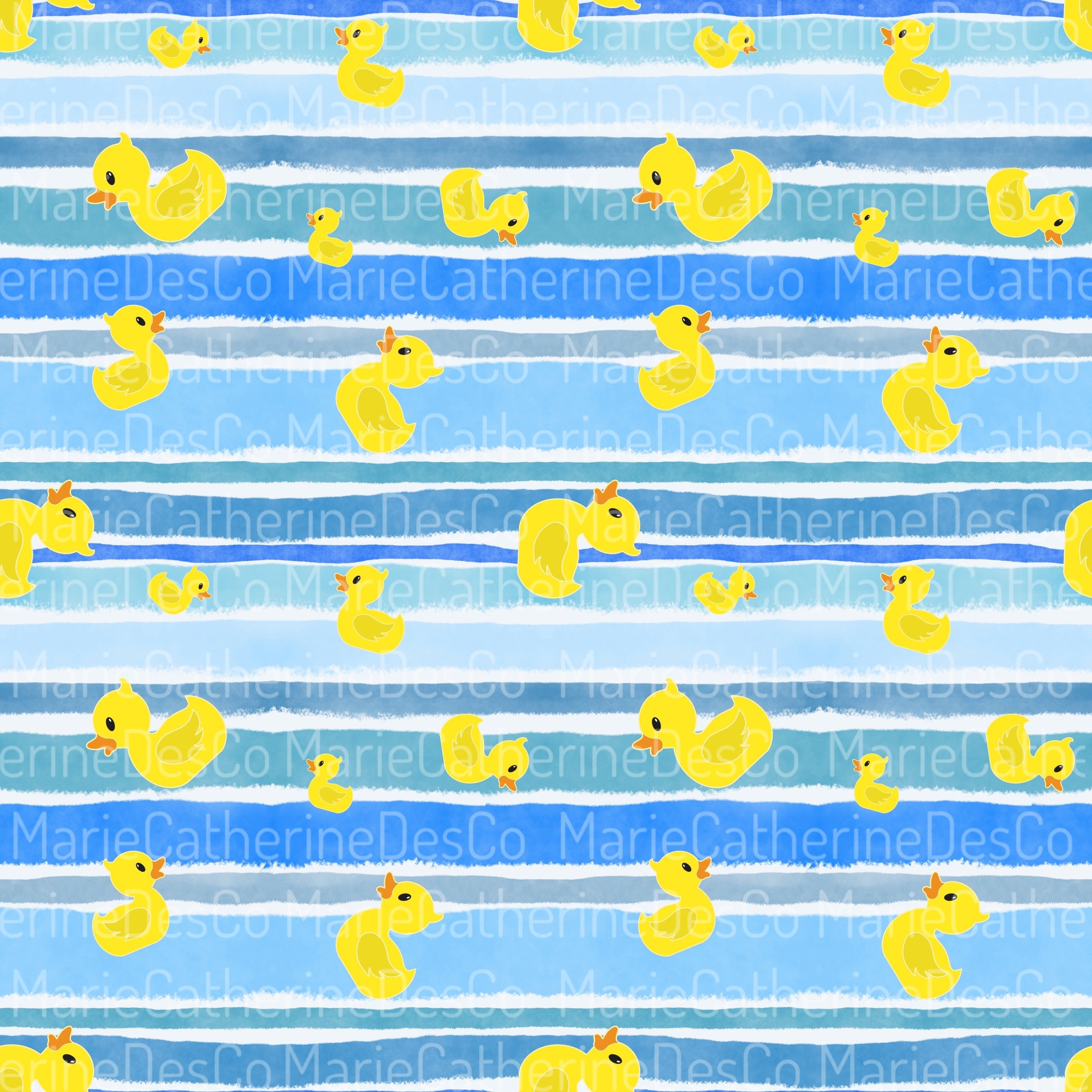 Hand Drawn Rubber Ducky Seamless Repeating Pattern - Etsy