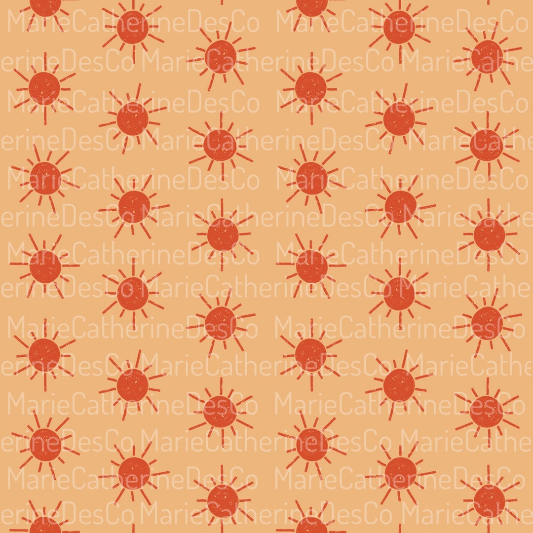 Hand Drawn Summer Sun Seamless Repeating Pattern - Etsy