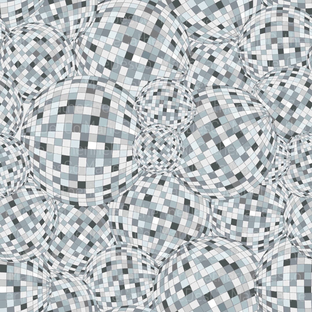 Hand Drawn Disco Ball Seamless Repeating Pattern - Etsy