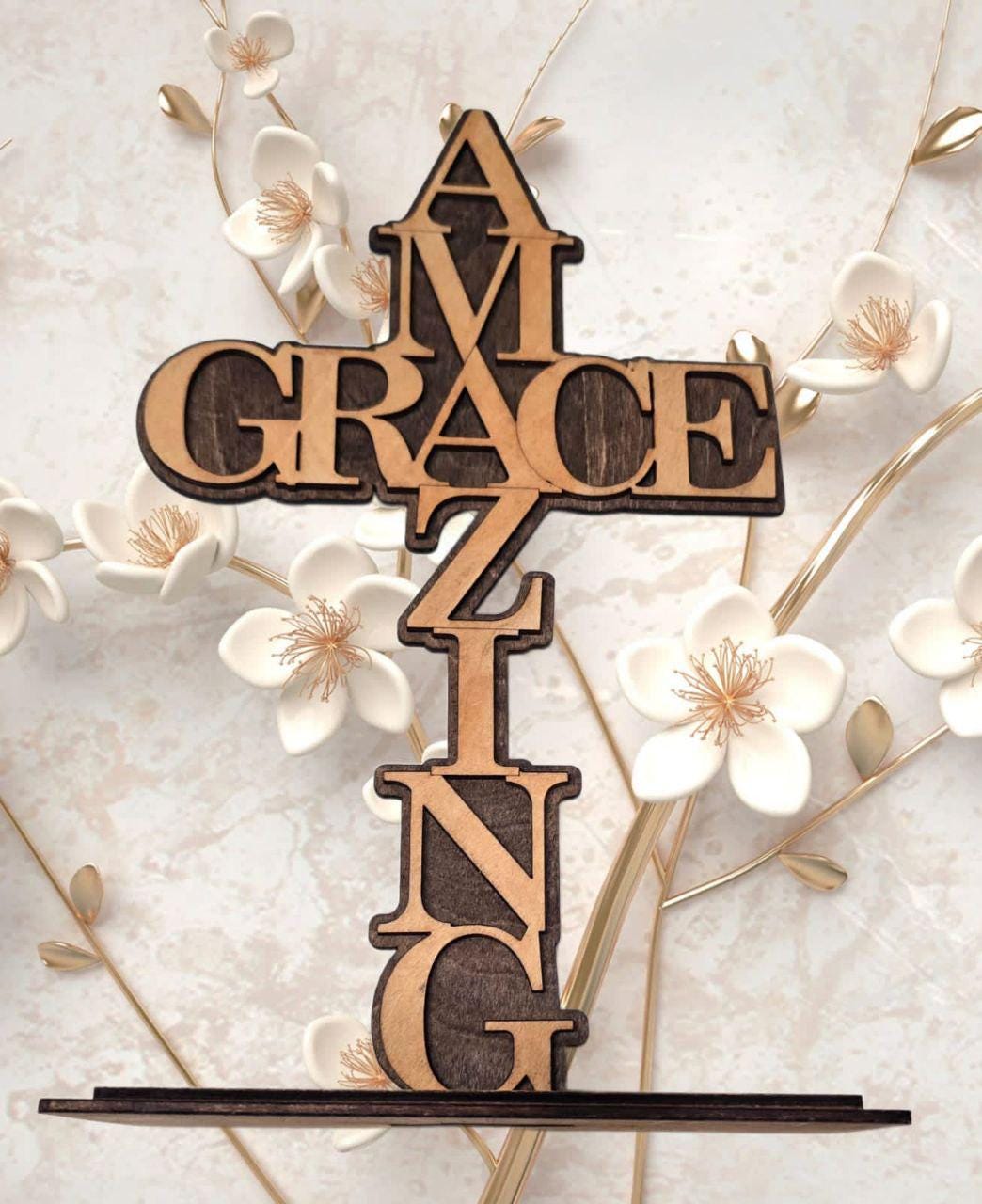 Amazing Grace Cross - Inspirational Christian Wall Decor - Etsy
