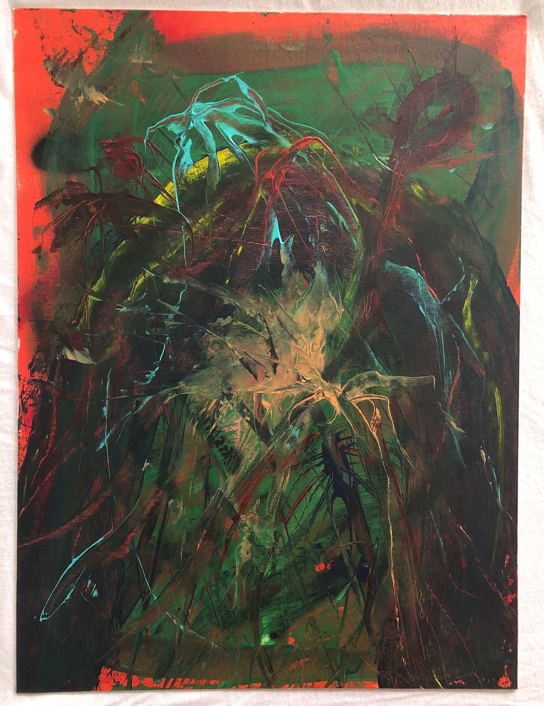 Original Outsider Abstract Painting -insecure Delusion- 18x24 - Etsy