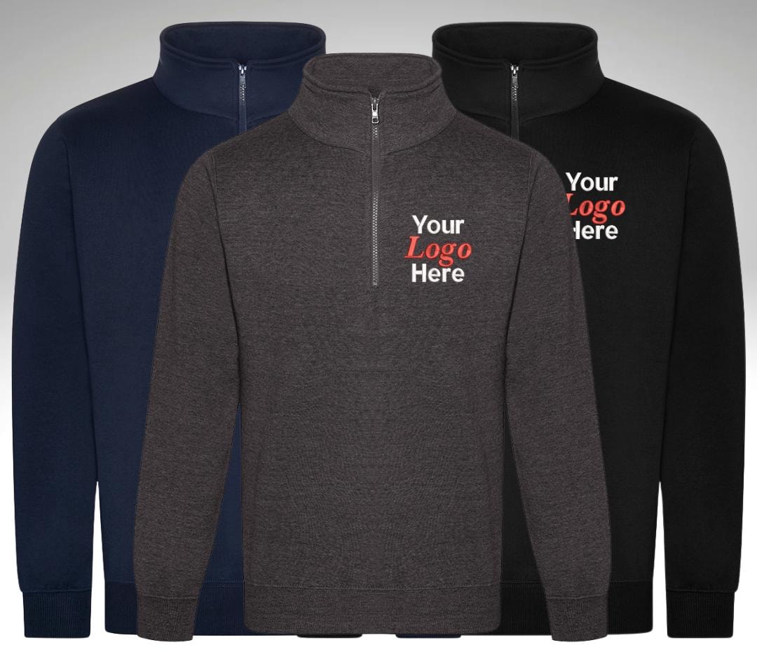 Custom Embroidered Quarter Zip Sweatshirt | Custom Quarter Zip ...