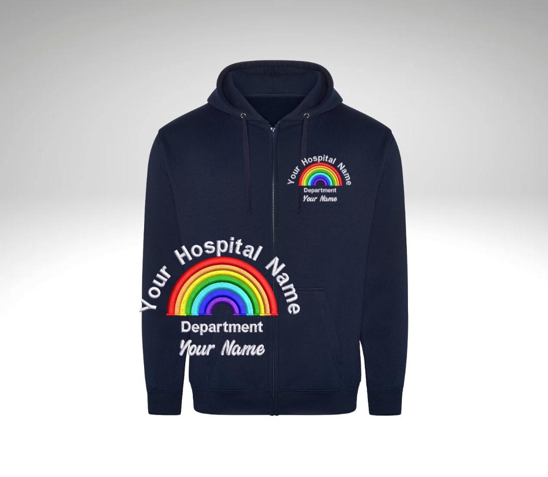 Personalised Full Zip Hoodie Student Nurse Rainbow , Healthcare Hoodie ...