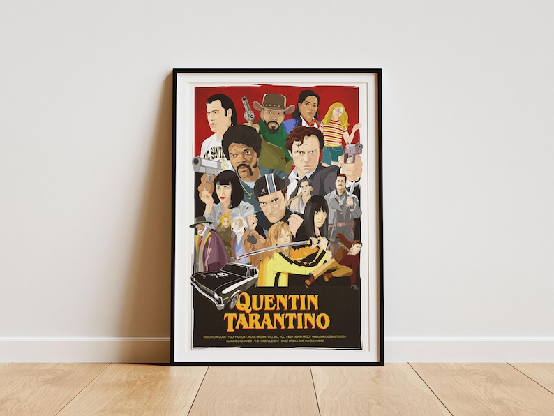 Tarantino Tribute Digital Poster | Tarantino Wall Art | Pulp Fiction ...