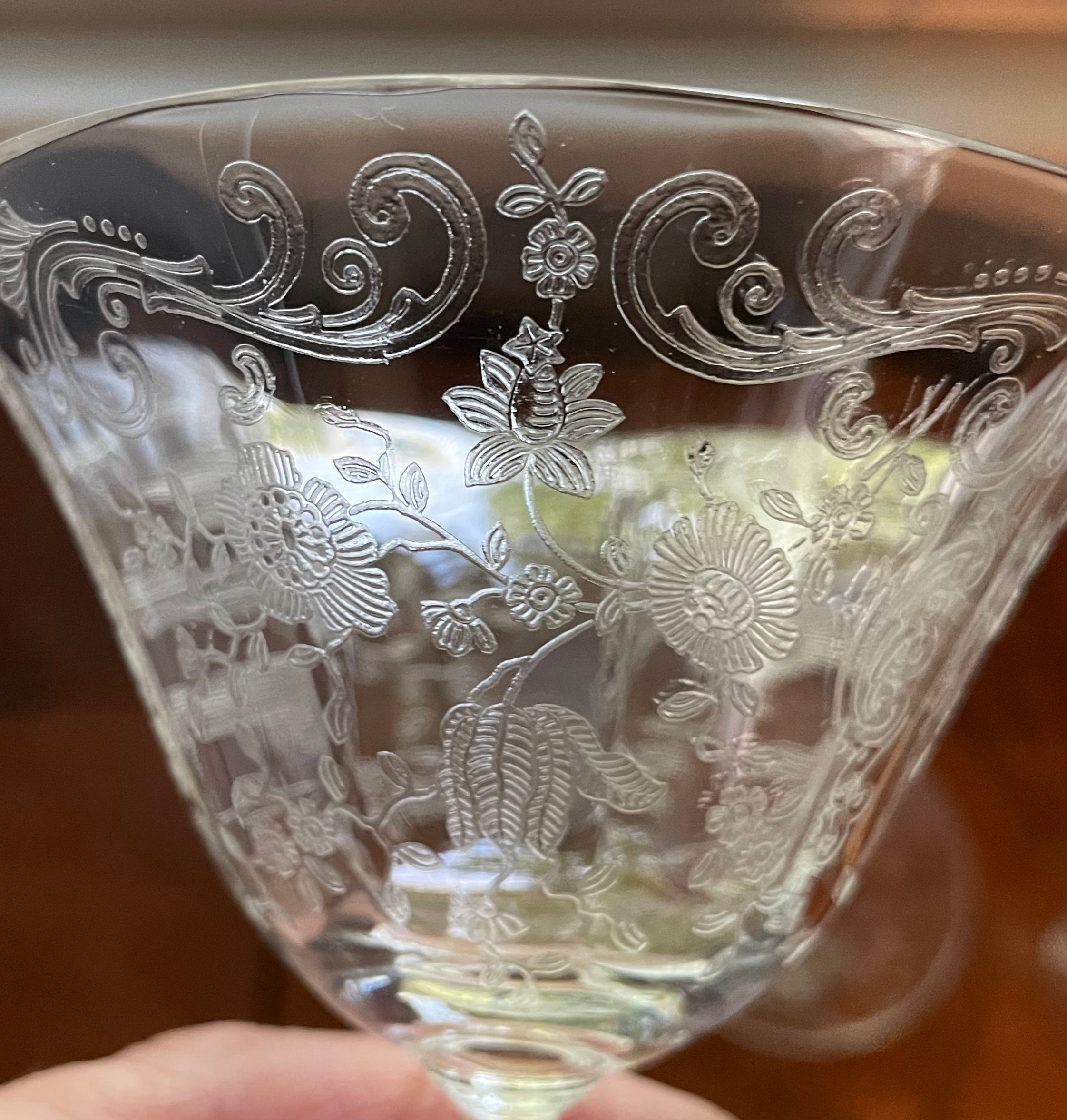 Vintage Cambridge Glass Co Chantilly Fine Crystal Low Sherbet Set of 5 ...