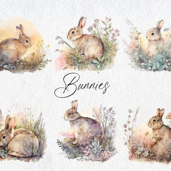 Cute Watercolor Spring Bear Portraits, Commercial Use Clipart, Scene ...