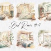Cute Watercolor Bookshelf Scenes, Commercial Use Clipart, Book Clipart ...