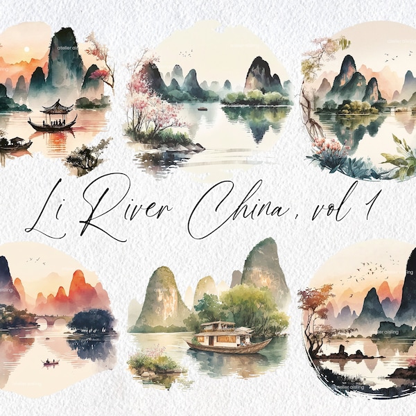 Chinese Watercolor - Etsy