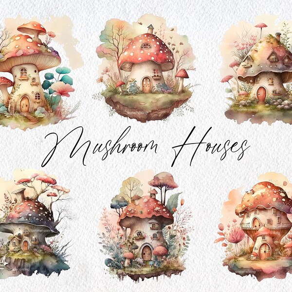 Watercolor Mushroom - Etsy