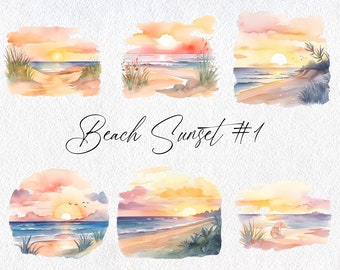 Cute Watercolor Oyster Scenes Commercial Use Clipart Beach - Etsy