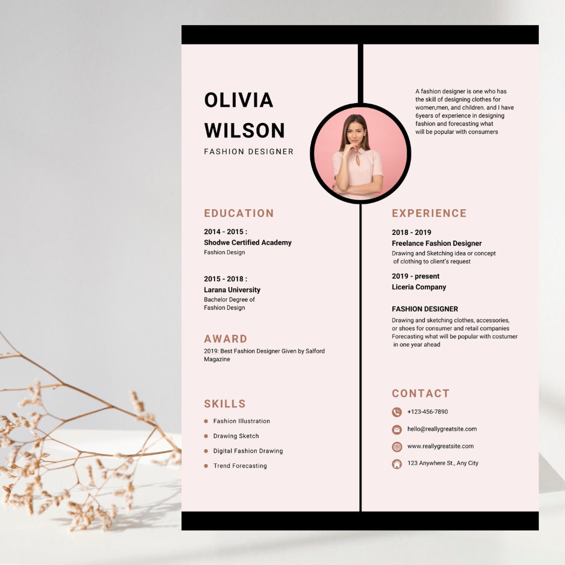 Resume Template With Photo, Professional Resume Template for Word ...